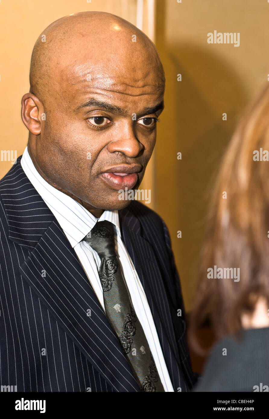 Kris Akabusi at a recent business conference Stock Photo - Alamy
