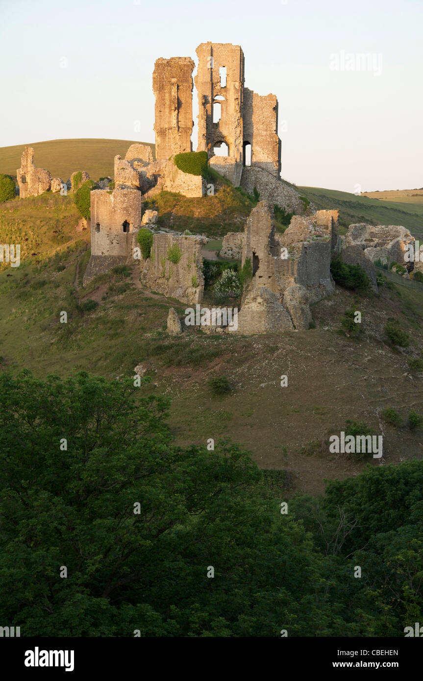 The great rugged ruins of an ancient Norman fortress dominate a ...