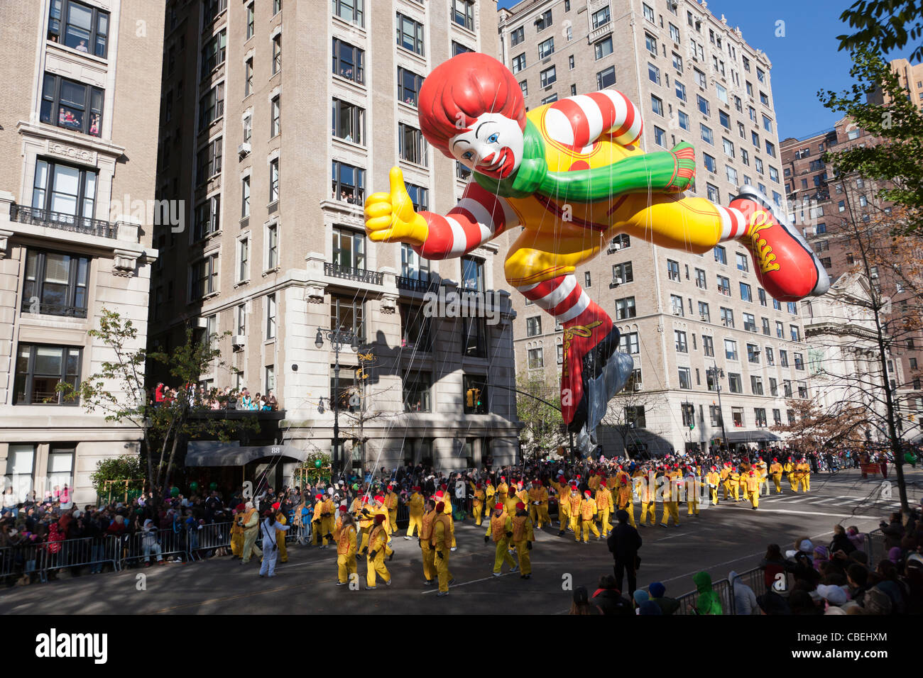 The Ronald McDonald helium filled balloon floats overhead during the ...
