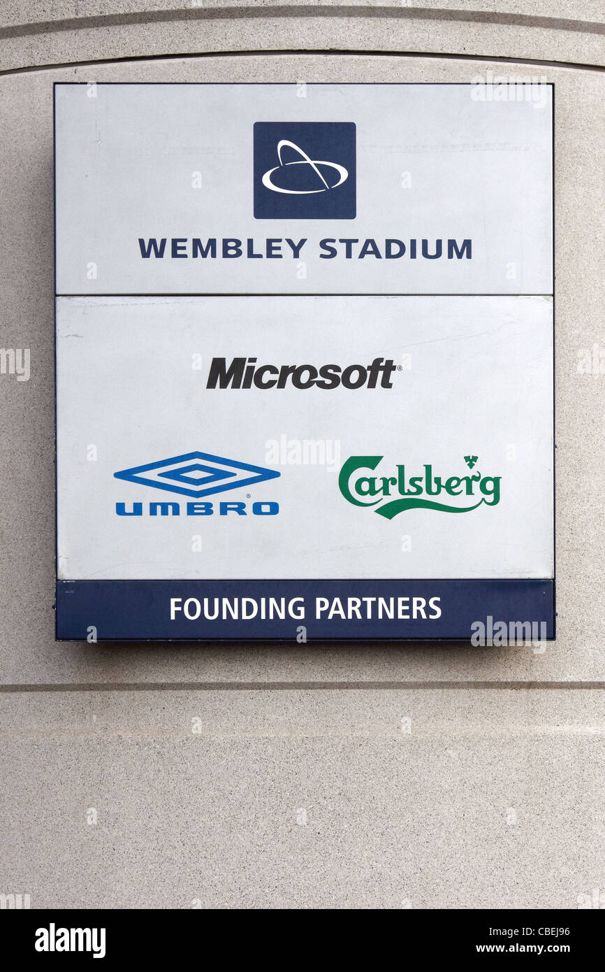 Wembley Stadium sign sponsors Stock Photo - Alamy