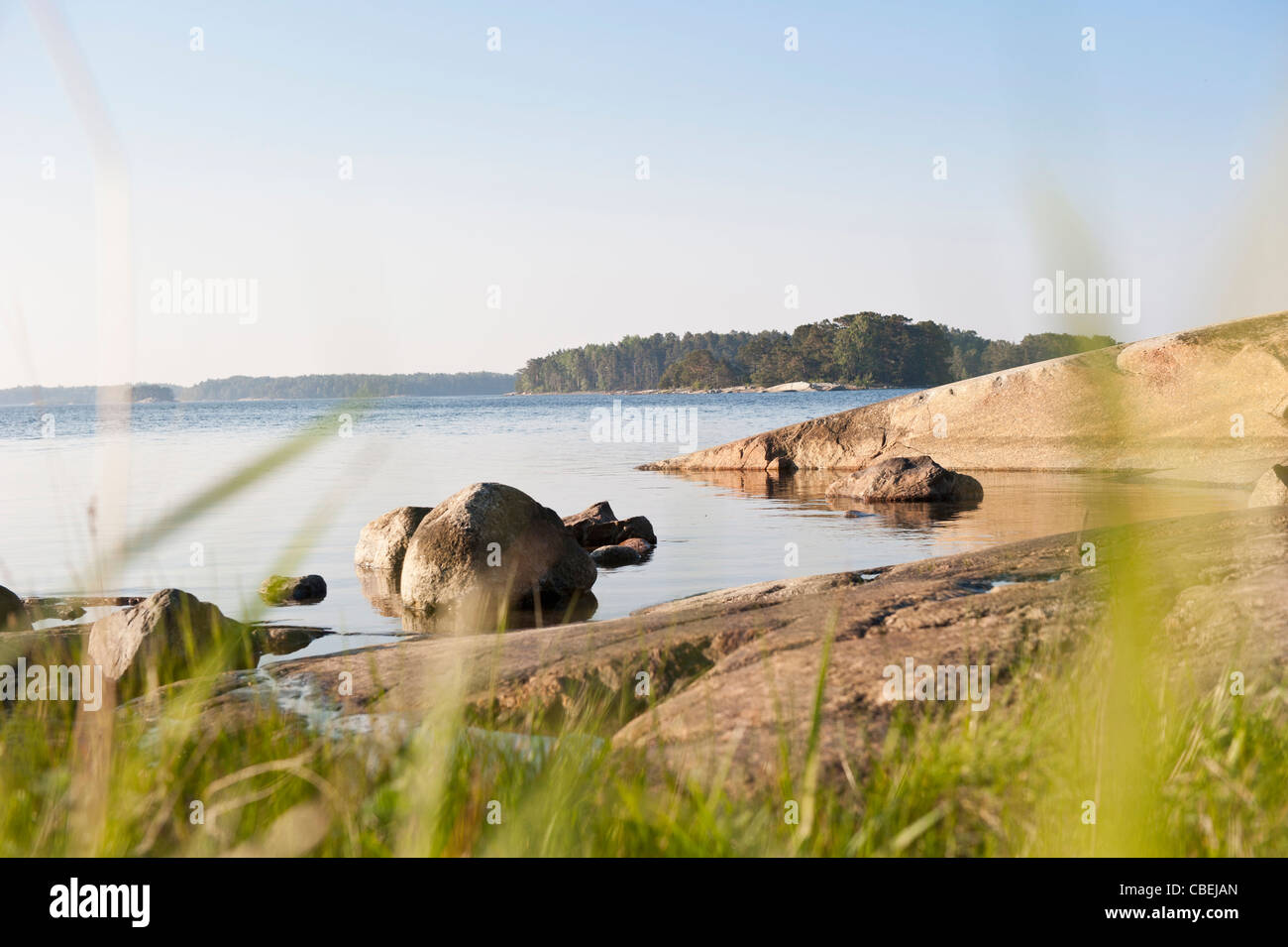 Rocks and water, Stockholm archipelago Stock Photo - Alamy