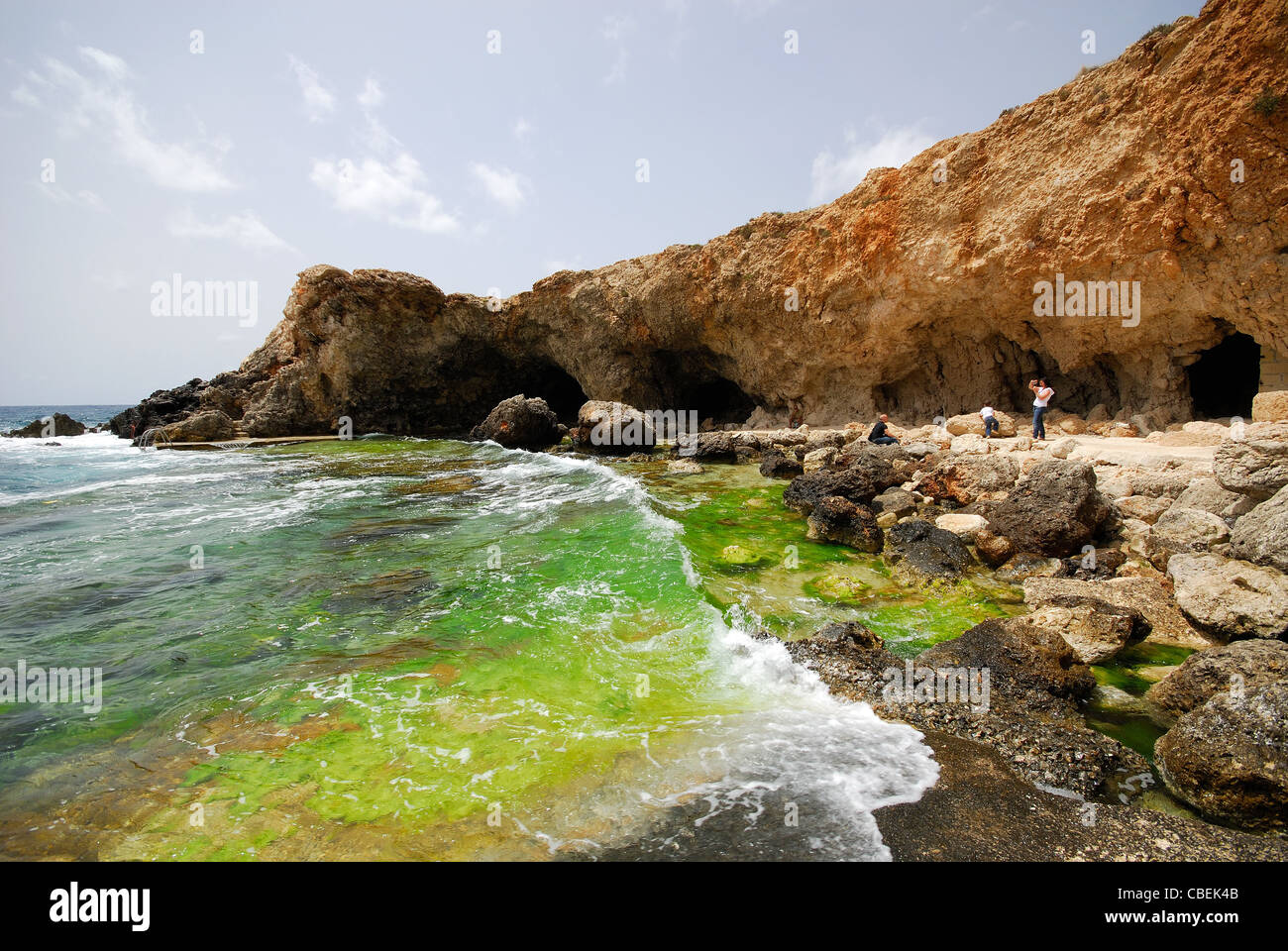 MALTA. The rocky cove at Ghar Lapsi on the island's south coast. 2010 ...