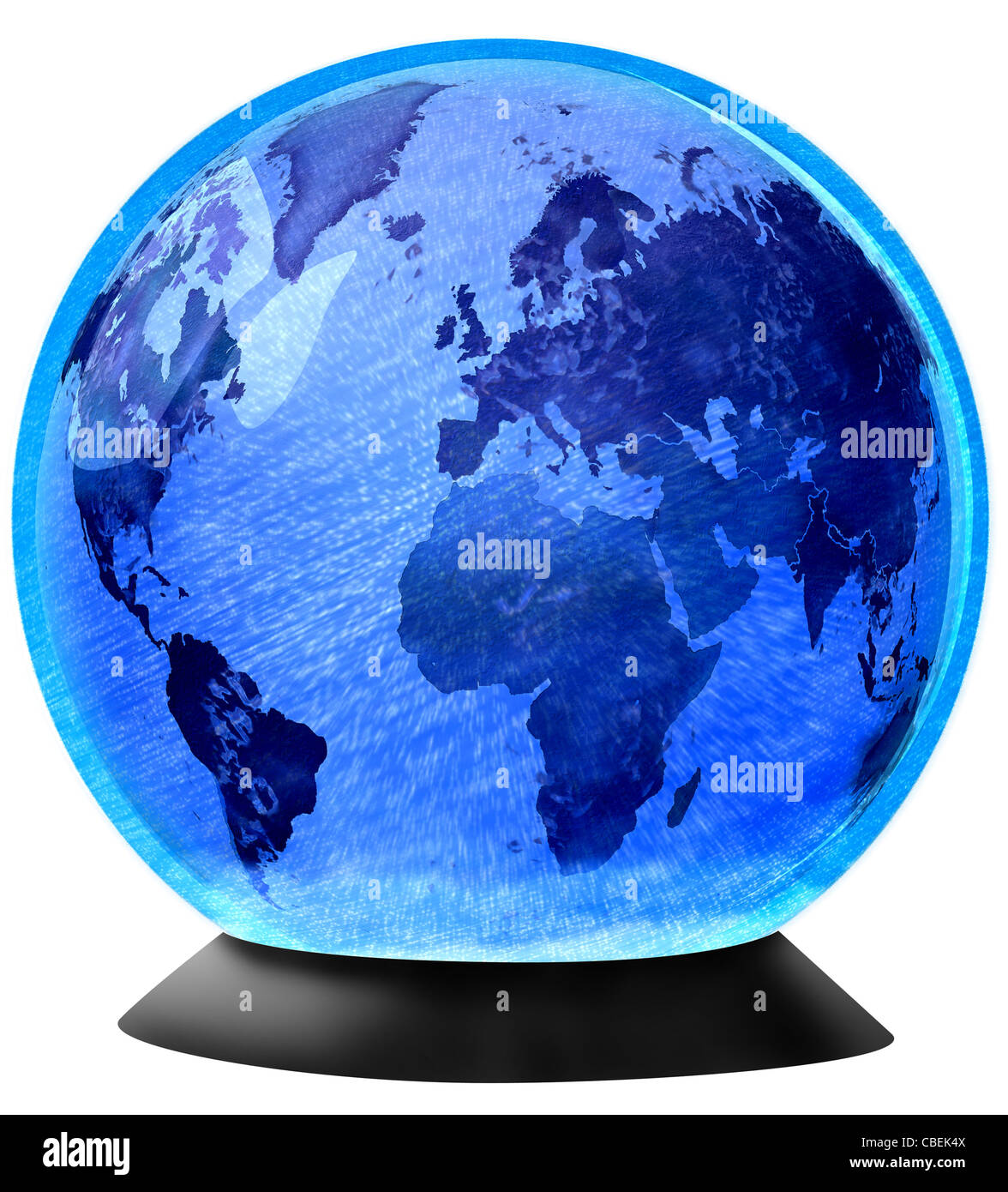 Snow Globe with Planet Earth in the center Stock Photo - Alamy