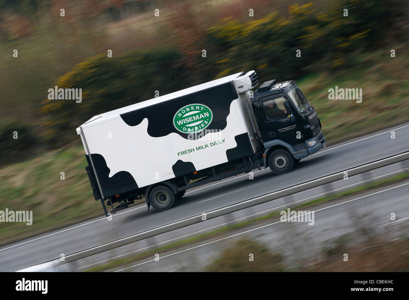 Robert Wiseman dairies lorry. Picture by James Boardman Stock Photo - Alamy