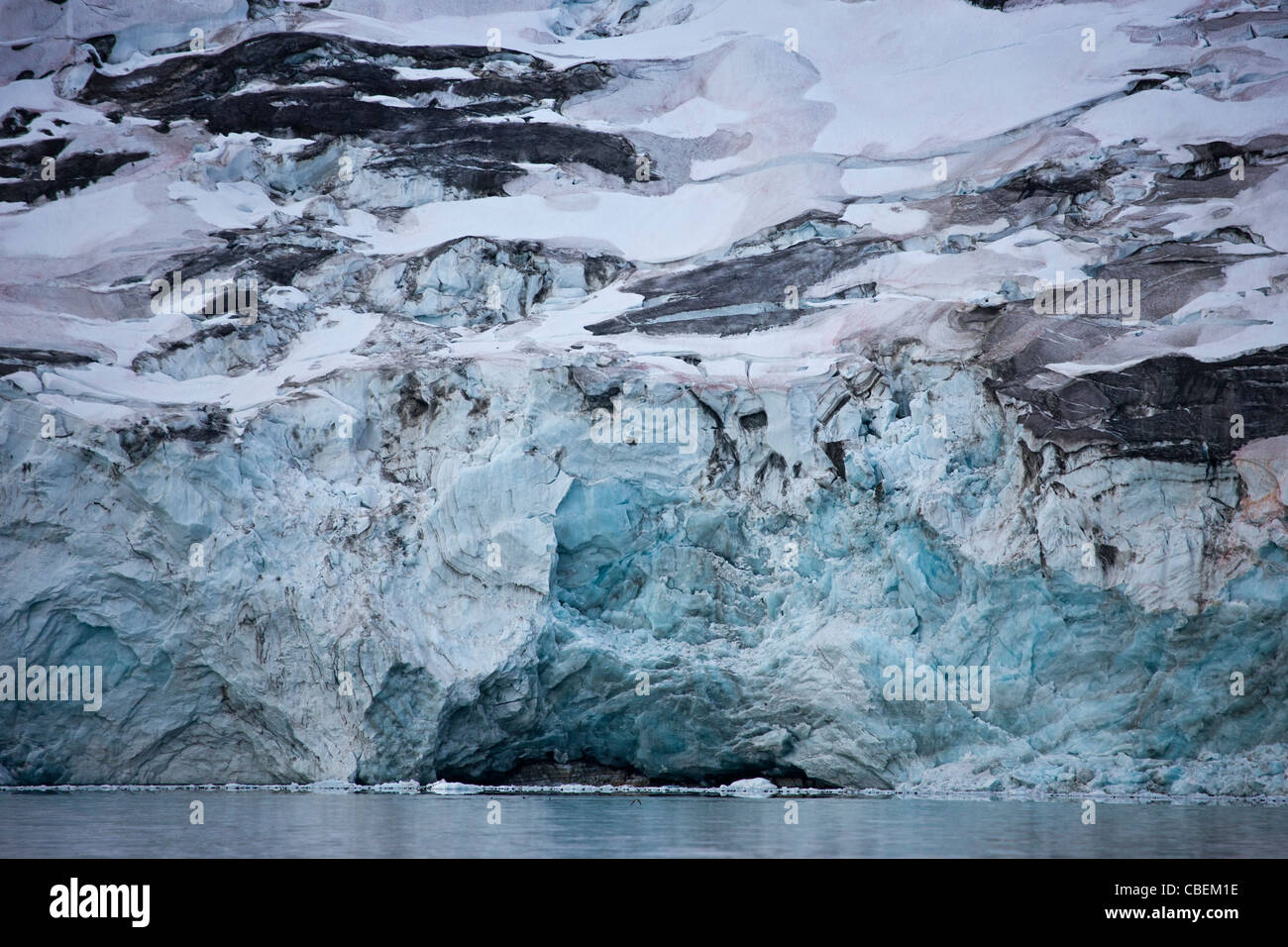 Close up of Glacier, Hinlopen Strait, Spitsbergen Island, Svalbard ...