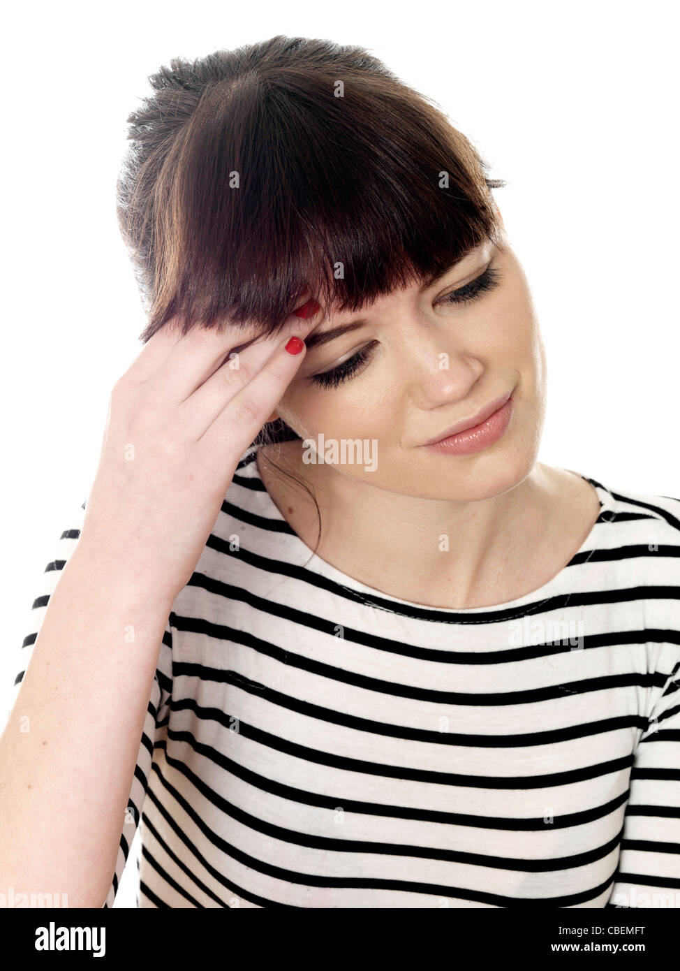 Young Woman with Headache. Model Released Stock Photo - Alamy