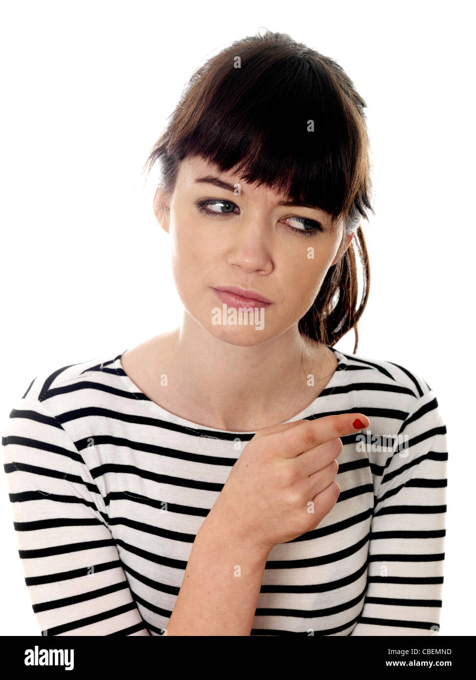 Young Woman Pointing. Model Released Stock Photo - Alamy