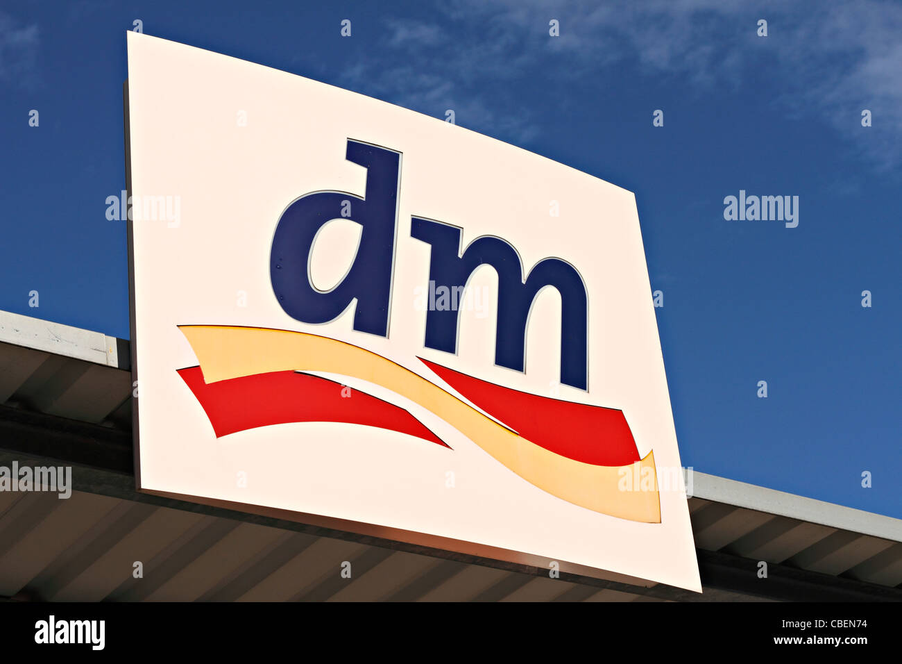 DM supermarket sign, Chiemgau Upper Bavaria Germany Stock Photo - Alamy