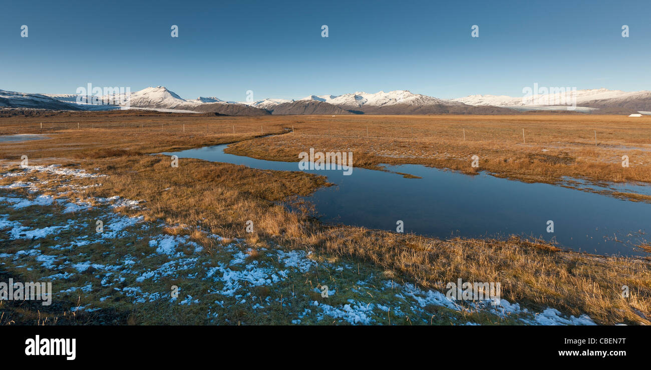 Snow covered mountains, South Coast, Iceland Stock Photo - Alamy