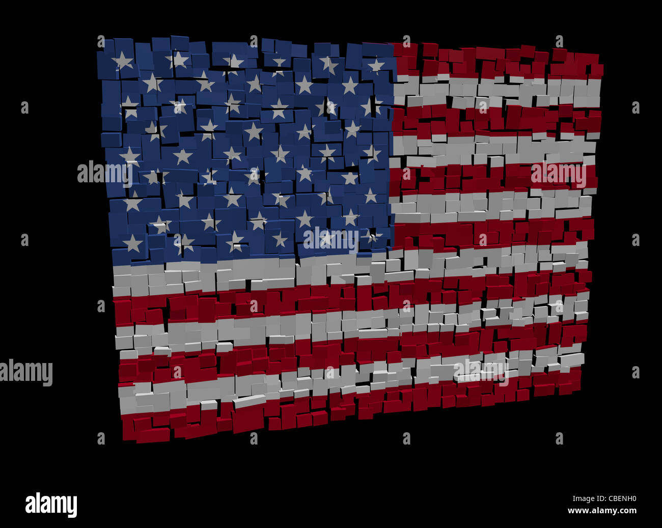 American flag on blocks illustration Stock Photo - Alamy
