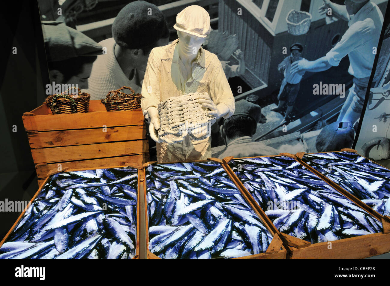 Portugal, Algarve: Reconstructed Scene of the former Anchovy Tin ...