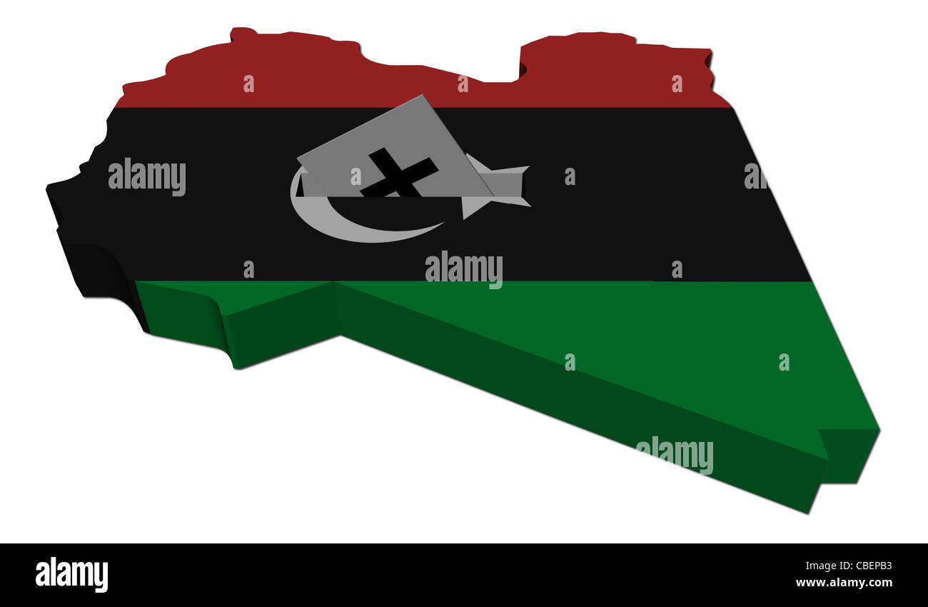 Libya election map with ballot paper illustration Stock Photo - Alamy