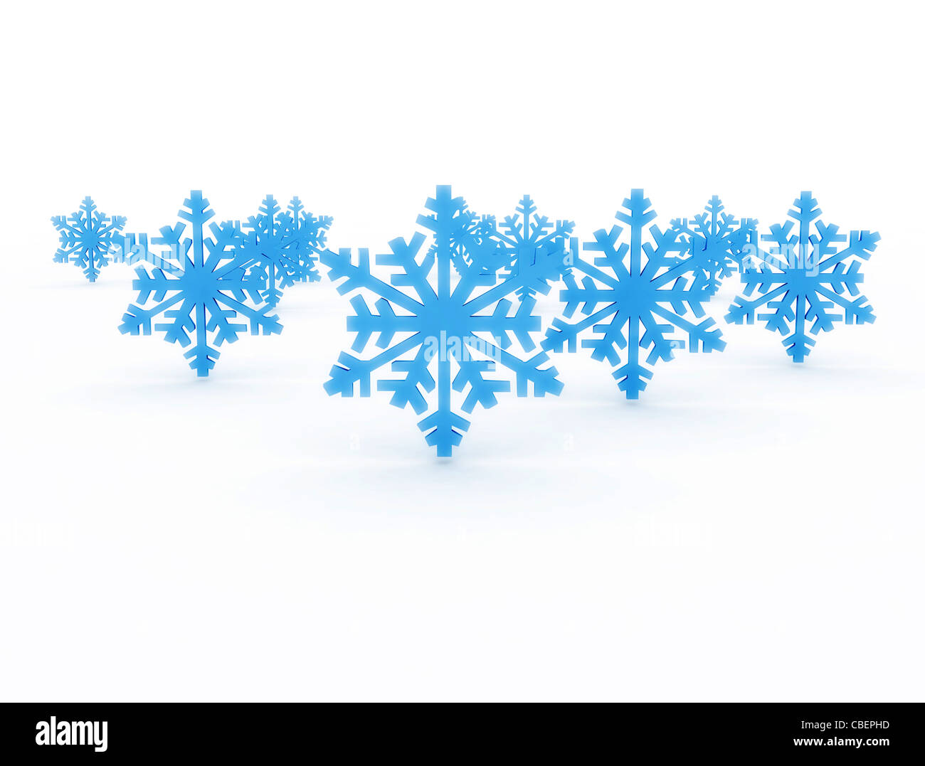 Blue snow flakes background Stock Photo - Alamy