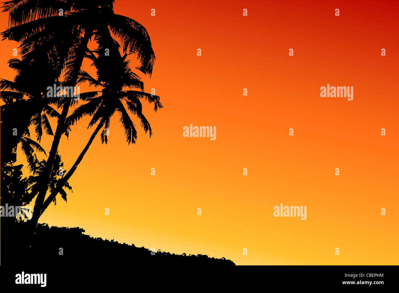 Coconut tree sunset Stock Photo - Alamy