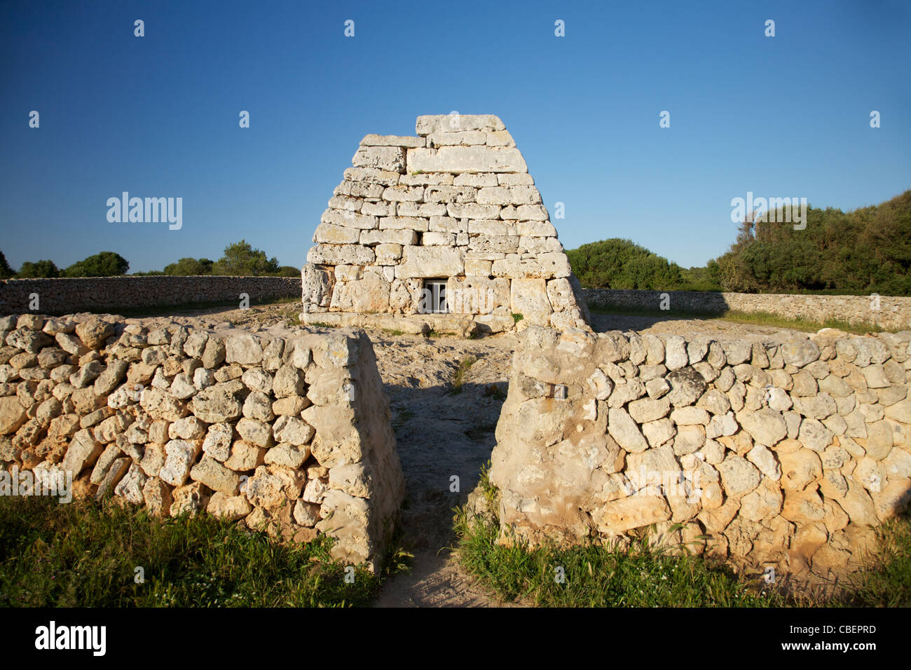 Naveta des Tudons prehistoric monument at Menorca Island in Spain Stock ...