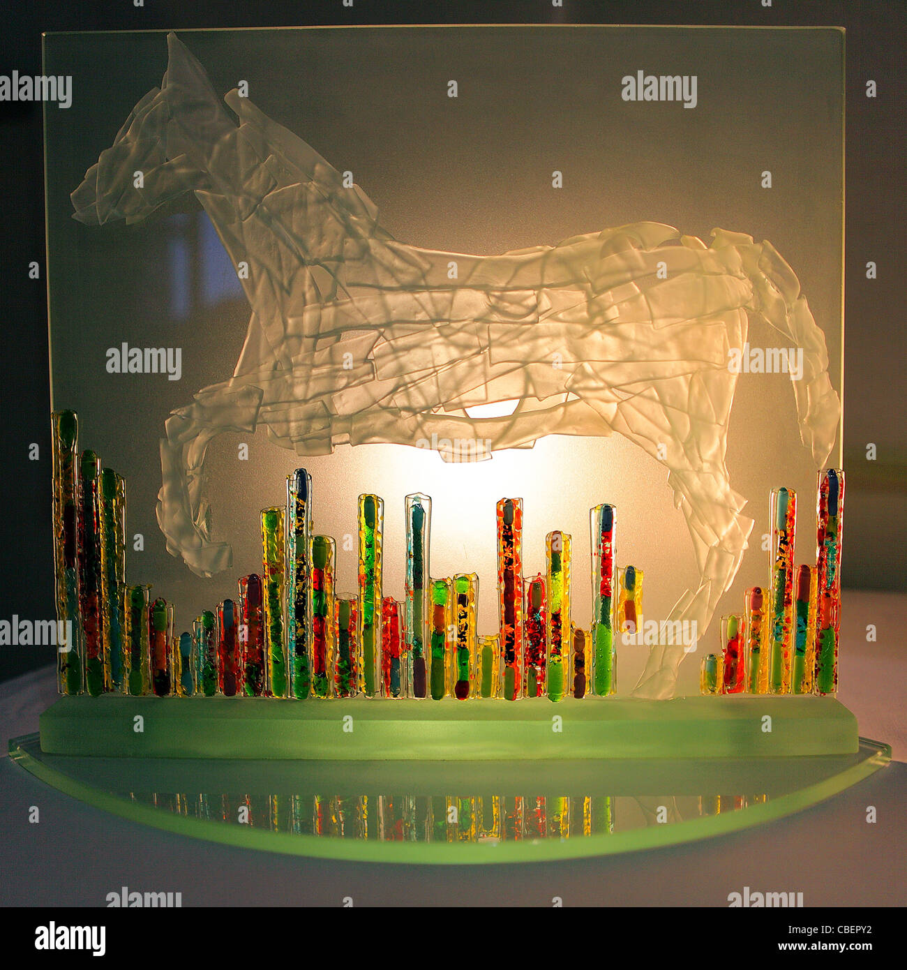 Original and unique fused glass panels with multi-coloured welded glass ...