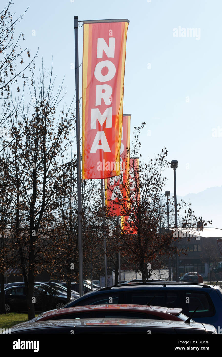 NORMA supermarket sign, Chiemgau Upper Bavaria Germany Stock Photo - Alamy