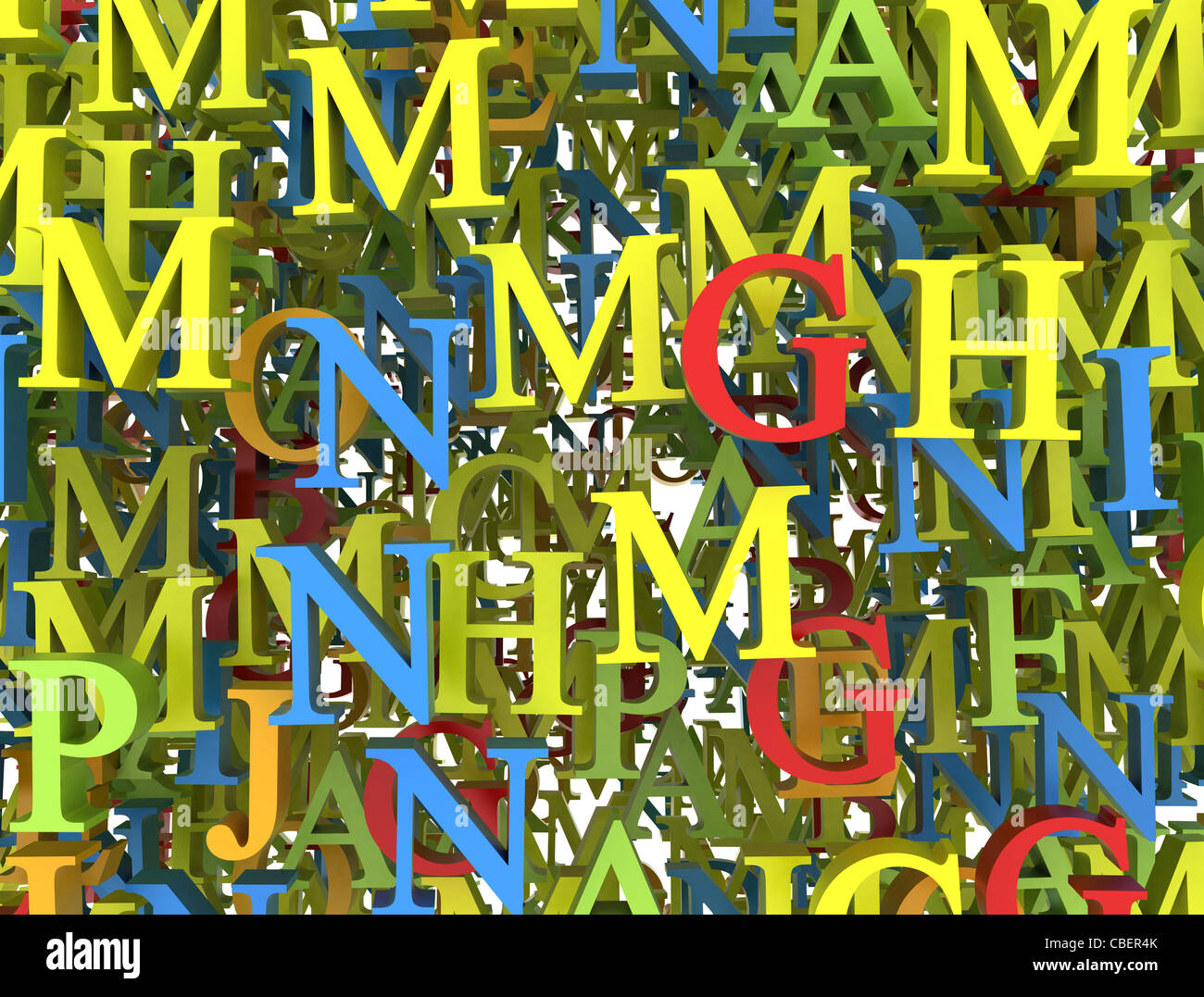 Flying colorful letters in 3d Stock Photo - Alamy