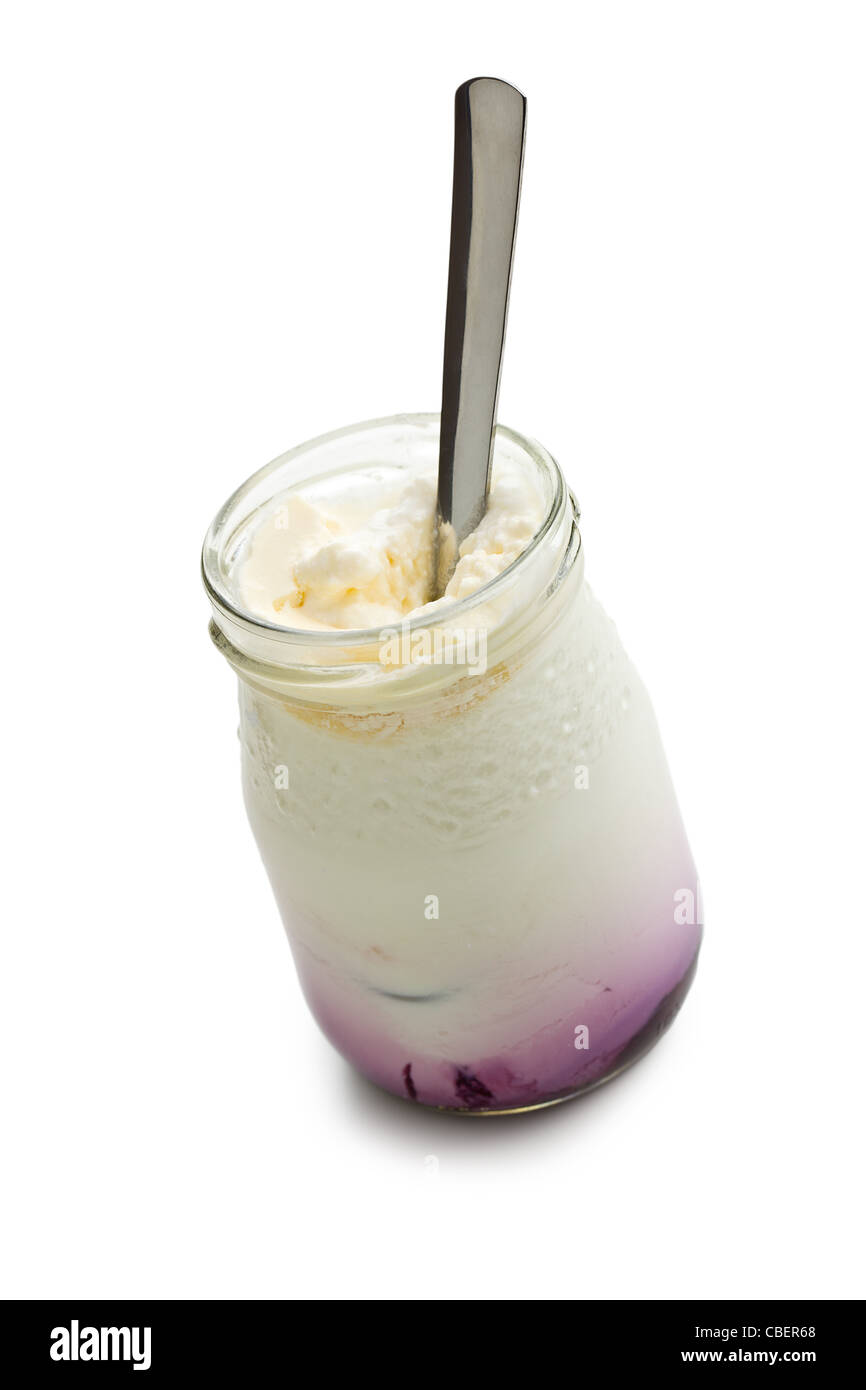 the white yogurt in glass jar Stock Photo - Alamy
