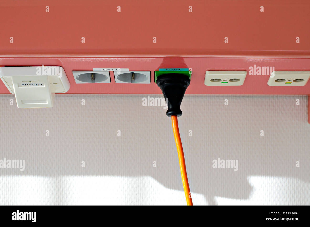Power board electricity socket outlet in Hospital patient room Stock ...