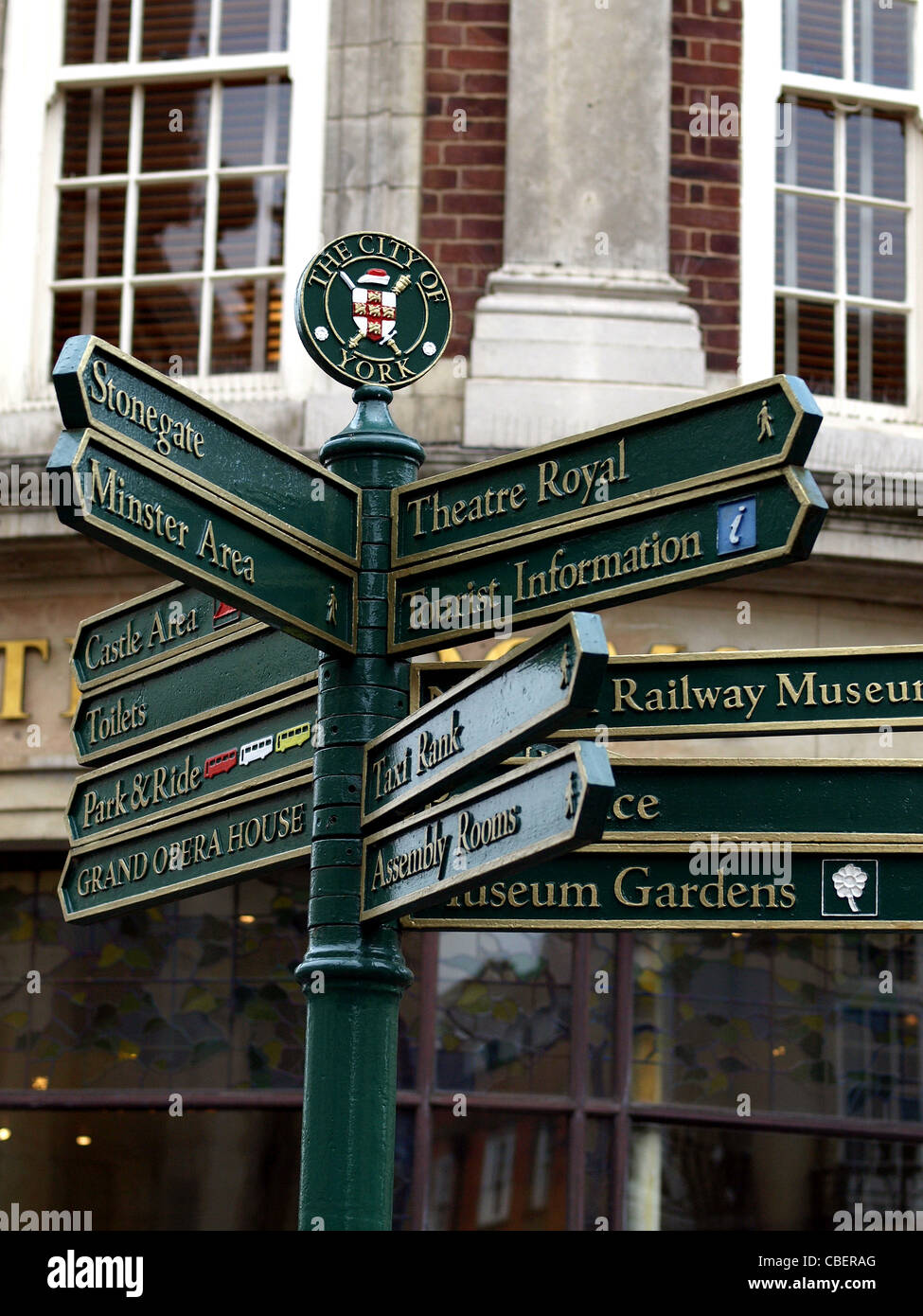 Directional signpost, York, Yorkshire Stock Photo - Alamy
