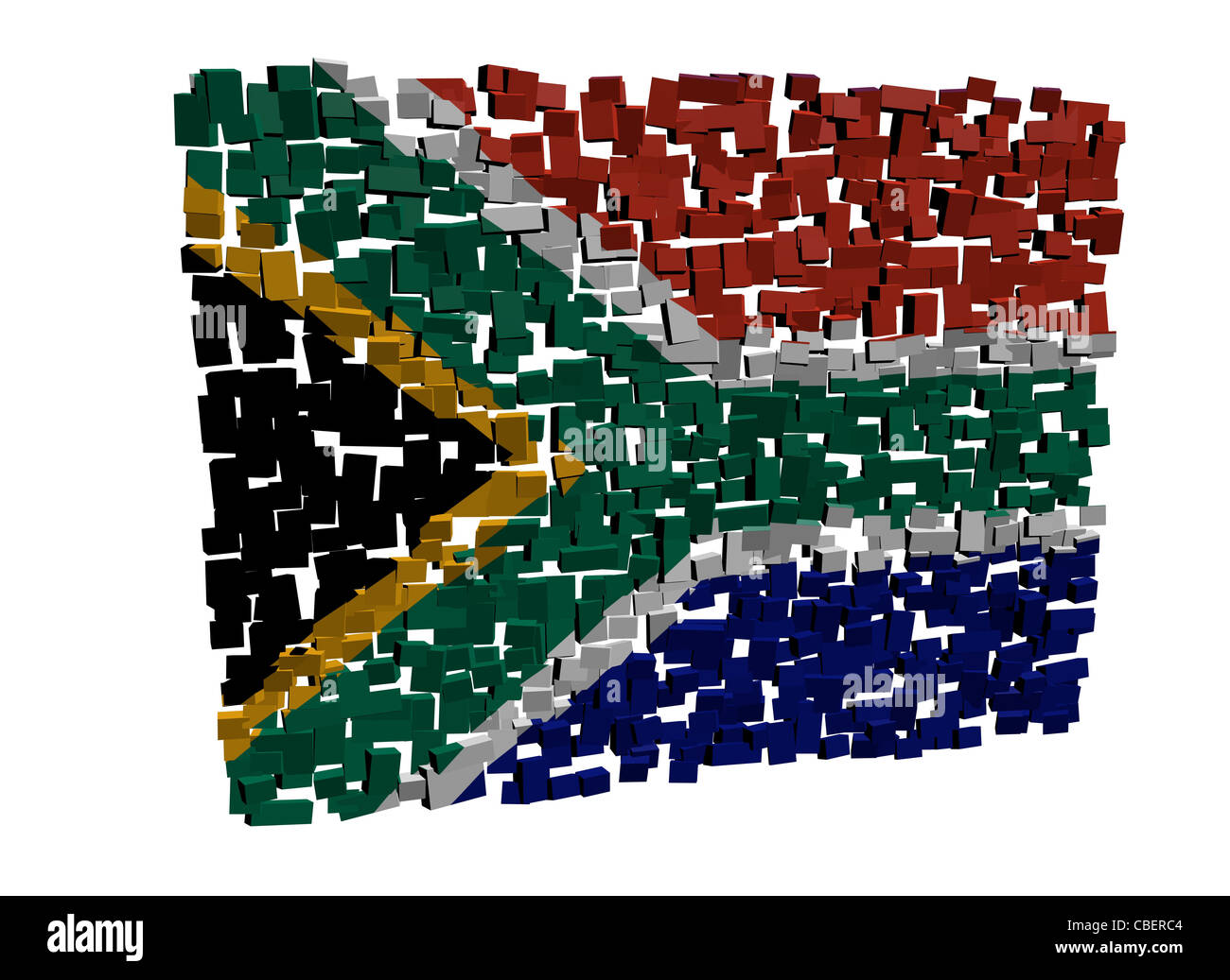 South African flag on blocks illustration Stock Photo - Alamy