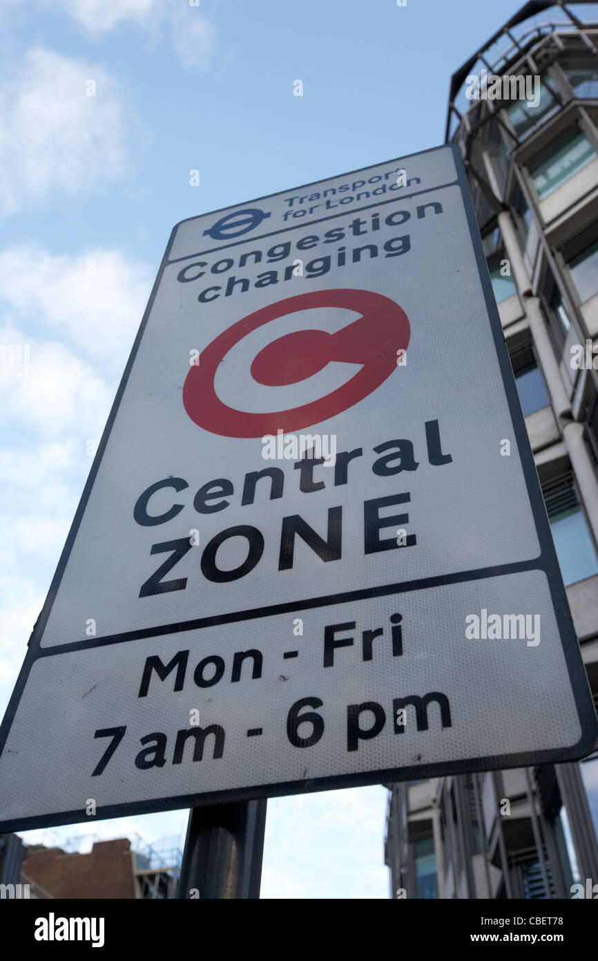 congestion charge central zone sign in central london england uk united ...