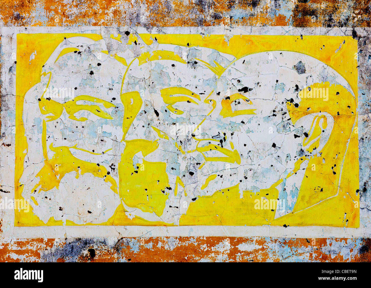 Communist Leaders On A Wall Painting In Lubango Stock Photo - Alamy