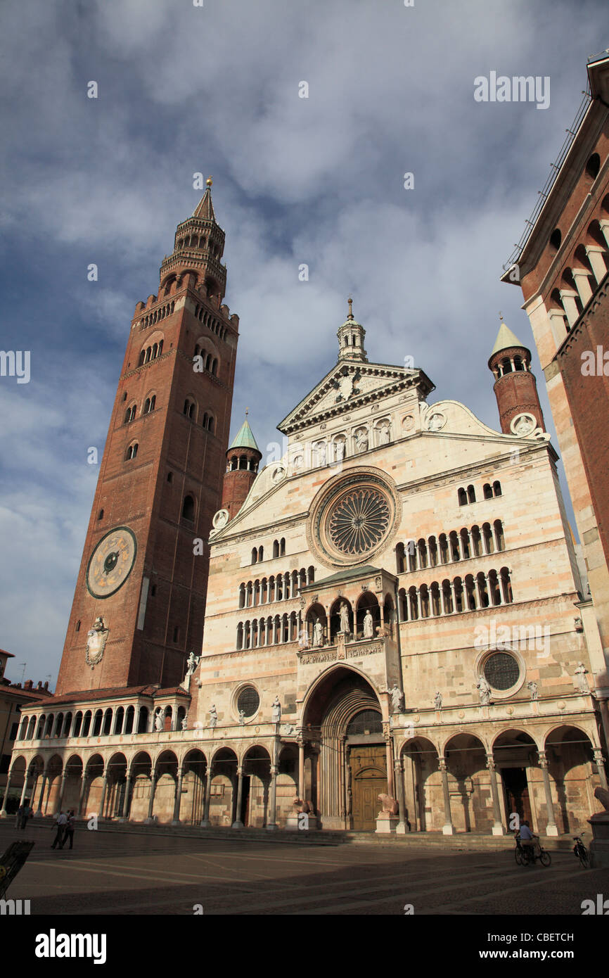 Italy, Lombardy, Cremona, Torrazzo, Bell Tower, Duomo, cathedral Stock ...