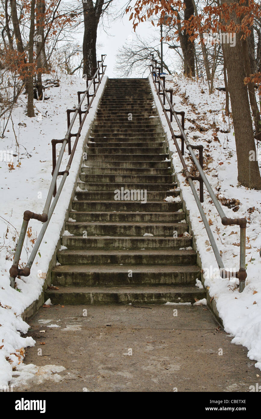A long outdoor staircase in Minneapolis, Minnesota Stock Photo - Alamy