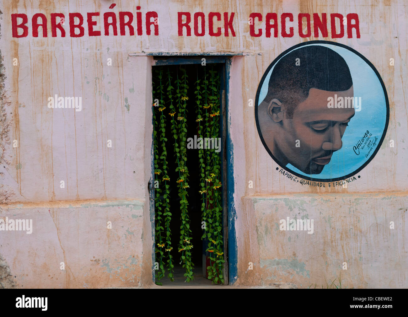Barber In The Village Of Caconda, Angola Stock Photo - Alamy