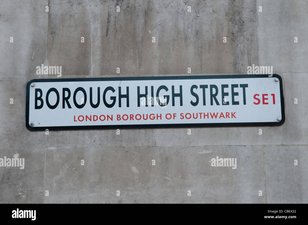 Borough High Street Sign, London, England, UK Stock Photo - Alamy