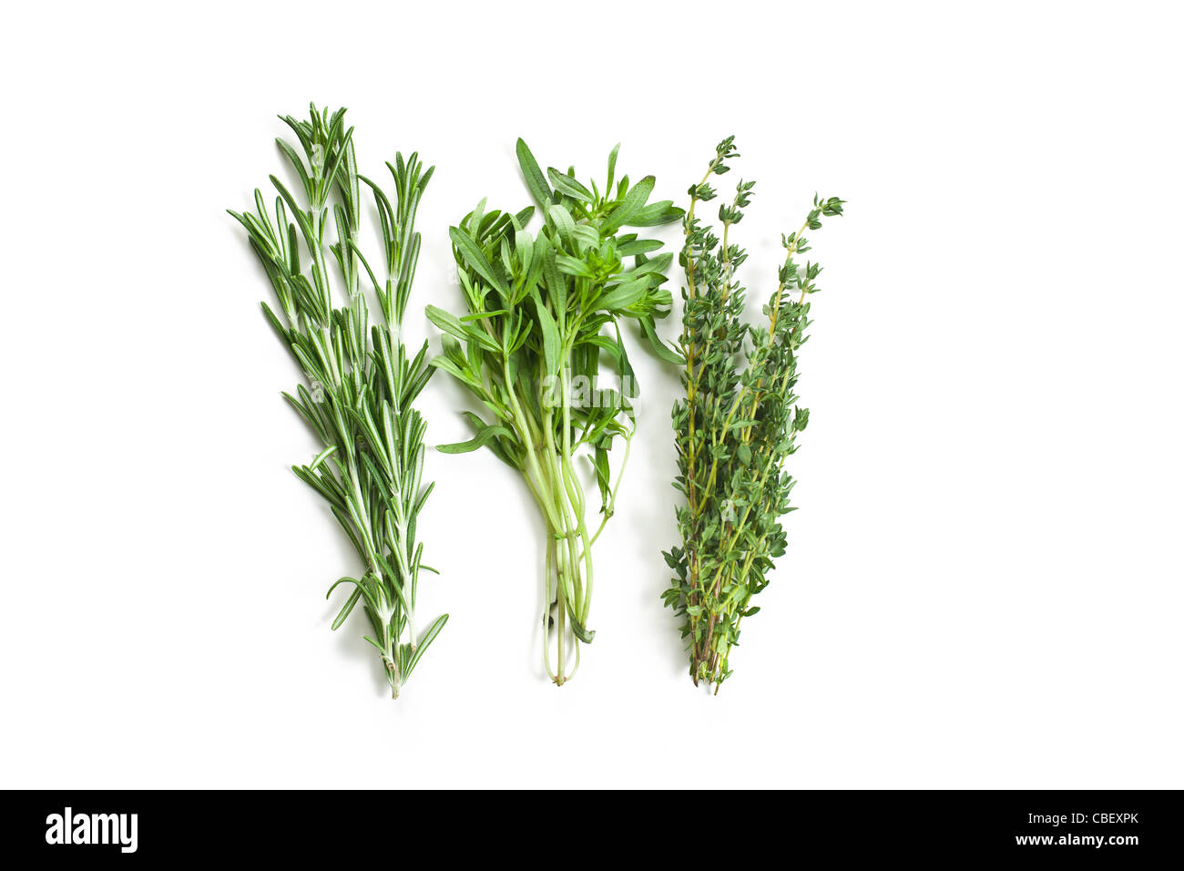 fresh herbs on white background Stock Photo - Alamy