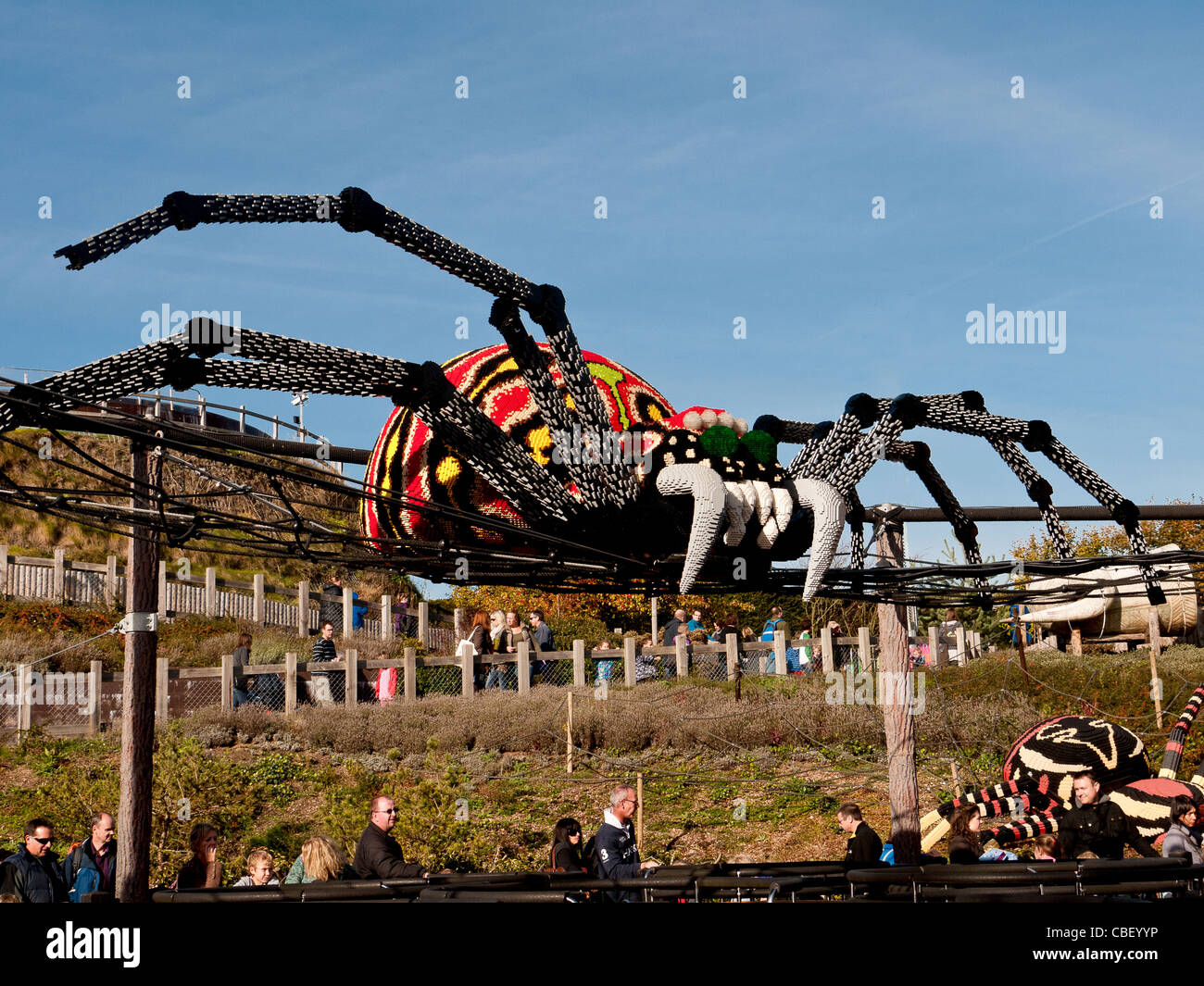 Large lego model of spider in Legoland, Windsor, Berkshire, UK Stock ...