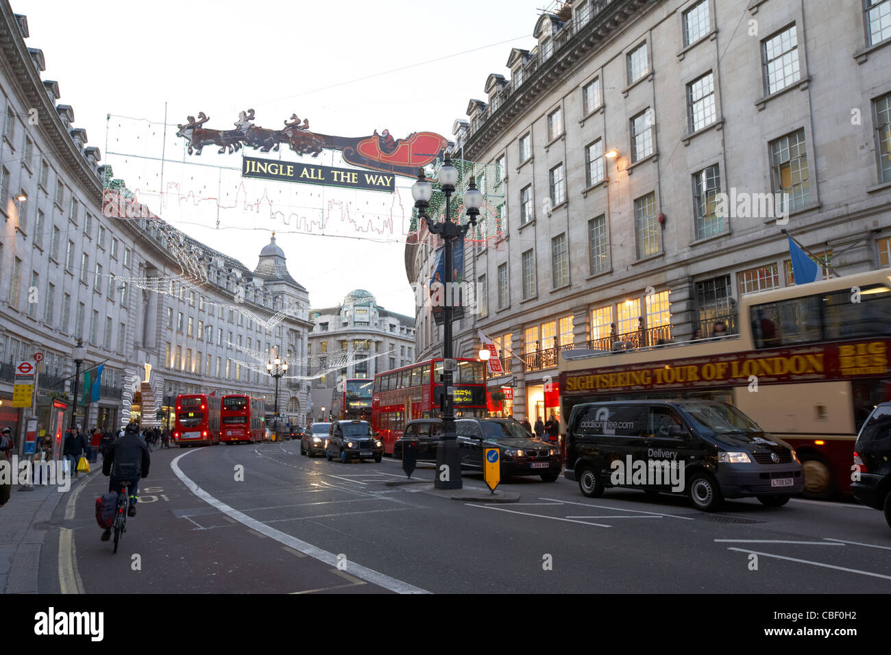 regent street on a cold december christmas shopping day london england ...