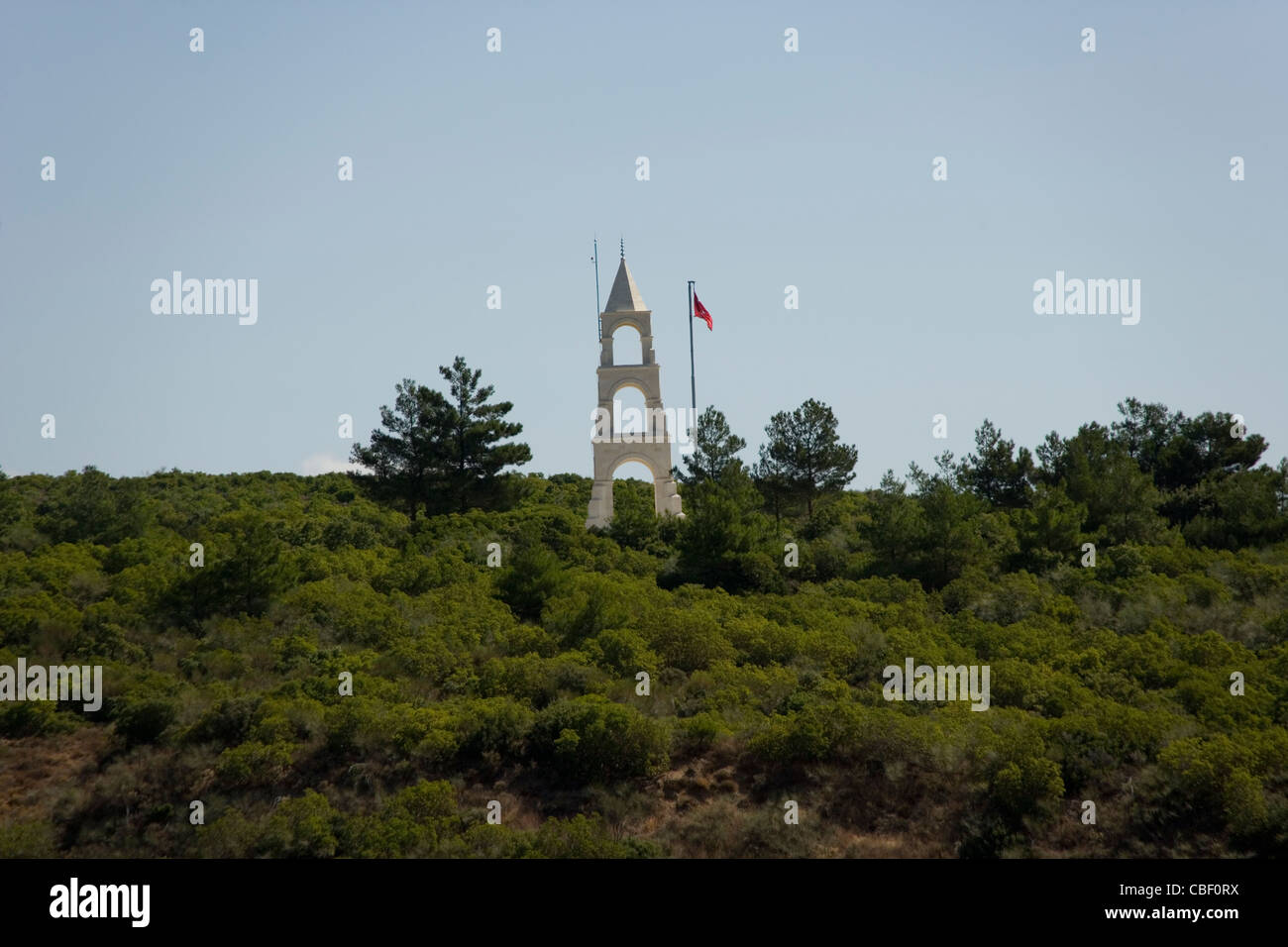 Turkish 57th Infantry Regiment Memorial from Russells Ridge, Anzac area ...