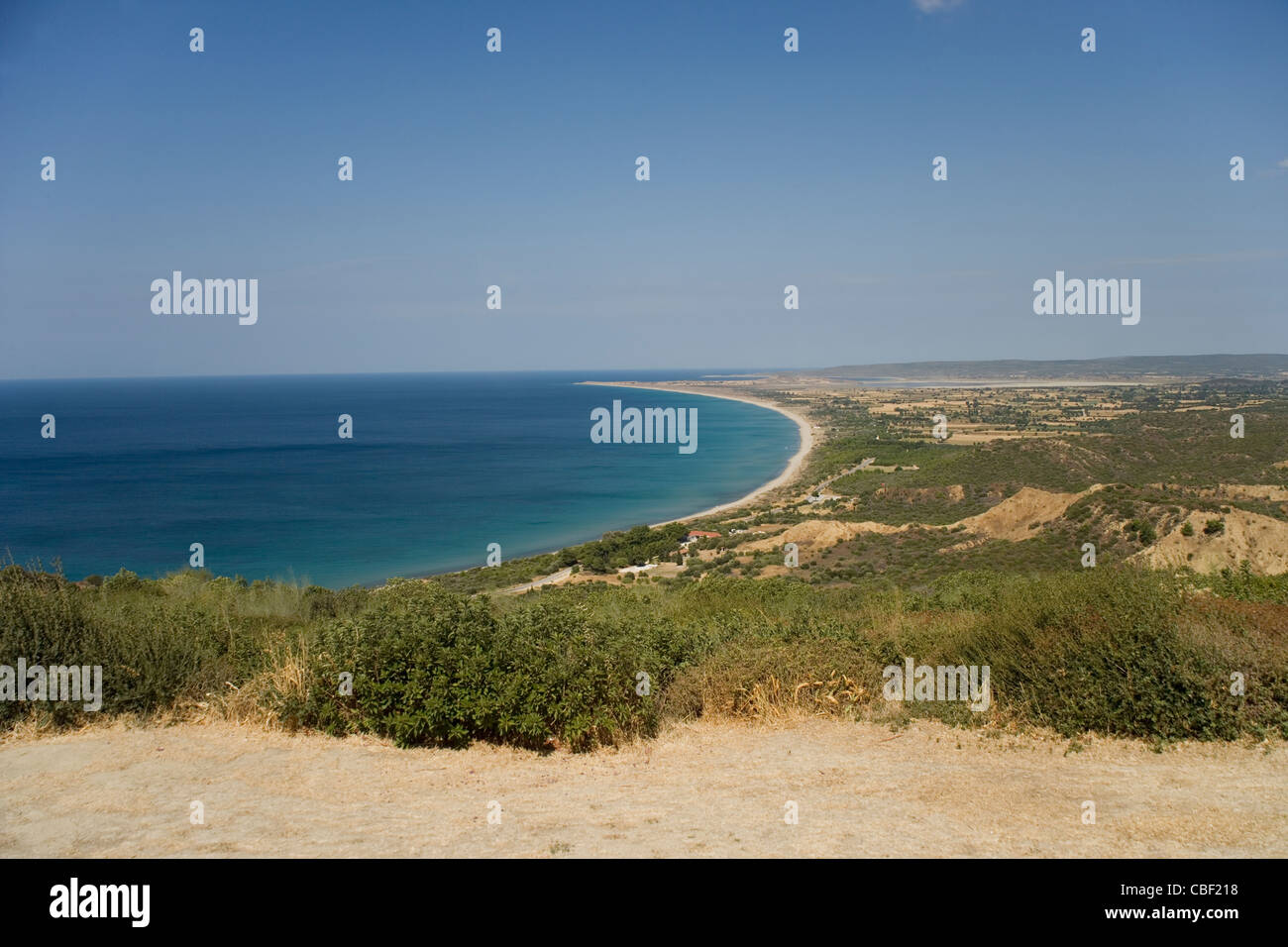 Suvla Bay fromWalker's Ridge cemetery in the Anzac area of Gallipoli ...