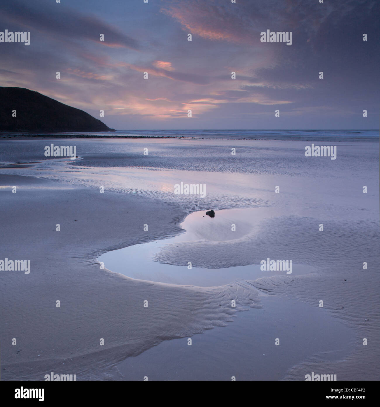 Sunset, Broughton Bay, Gower, Wales Stock Photo - Alamy
