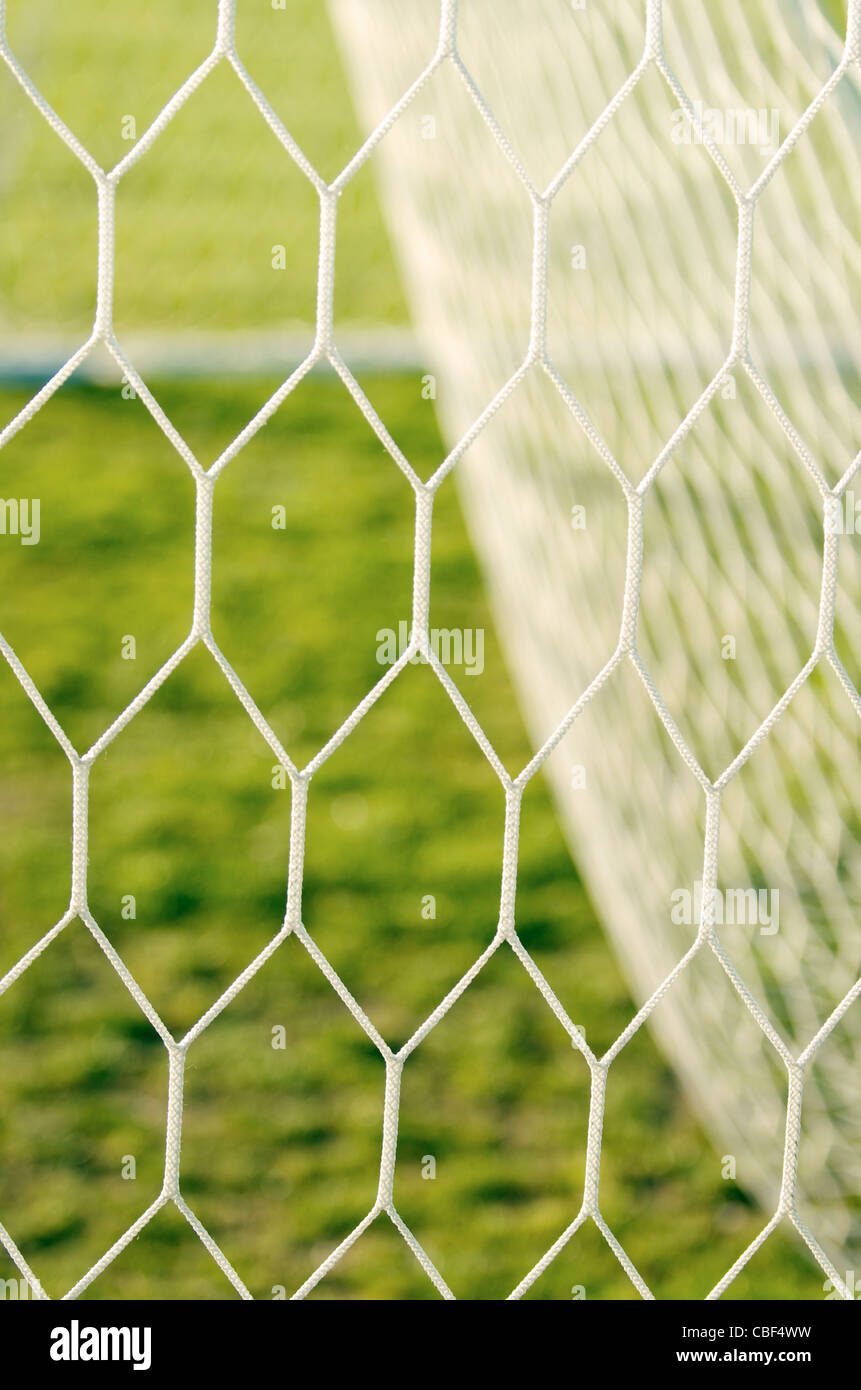 Detail of a soccer football goal net Stock Photo - Alamy