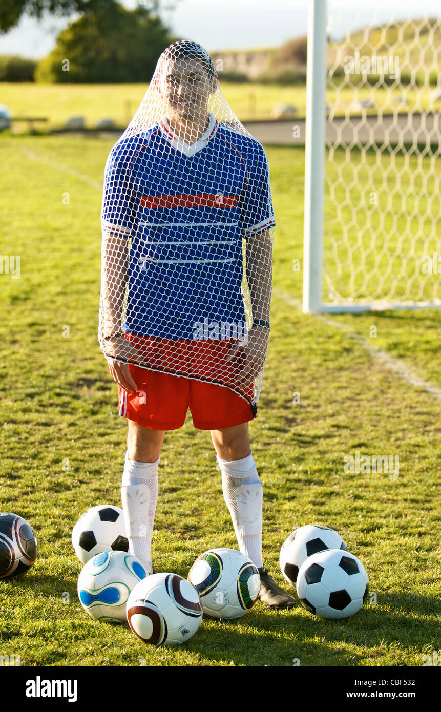 Portrait of a male soccer football player Stock Photo - Alamy