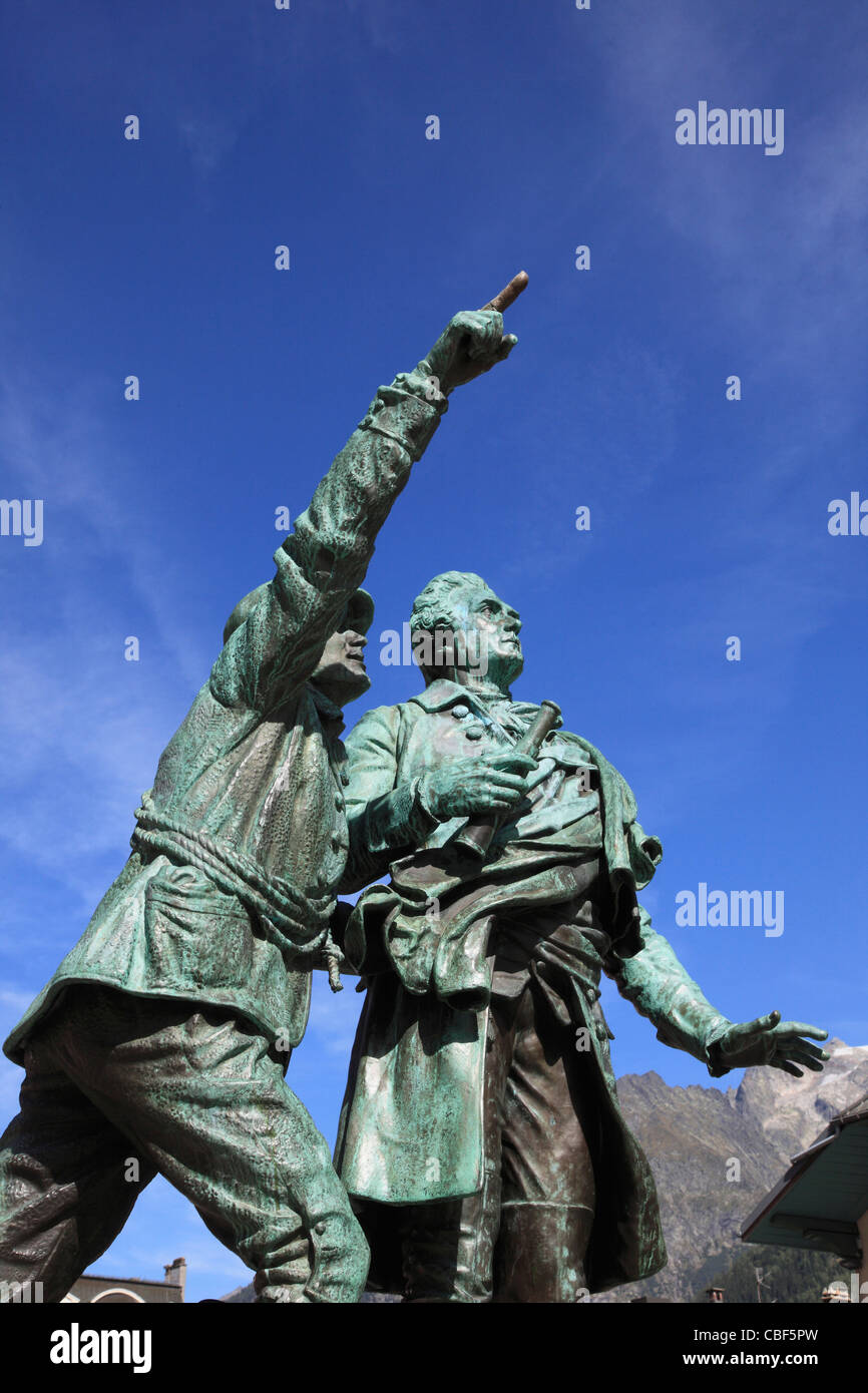 France, Alps, Savoie, Chamonix, Jacques Balmat, Horace Benedict de ...
