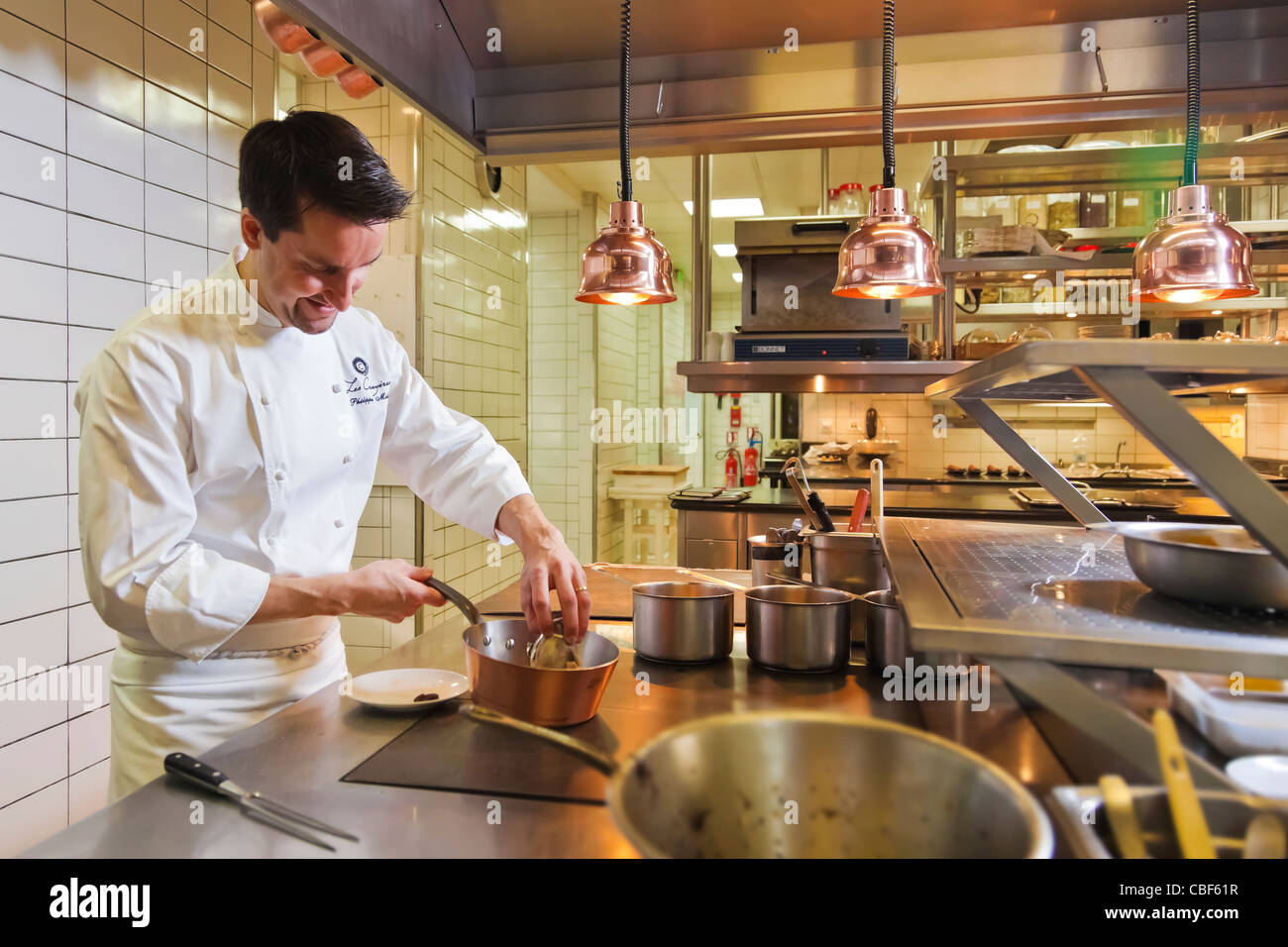 Portrait of Philippe Mille in kitchens., Member of the "Relais ...