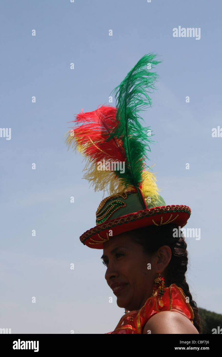 latin american people wearing traditional costumes at event in rome ...