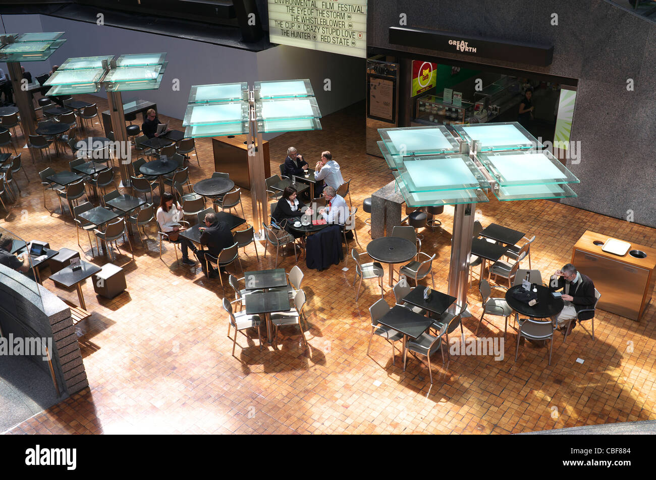 Café precinct area in No 30 Collins Street Melbourne CBD, Victoria ...