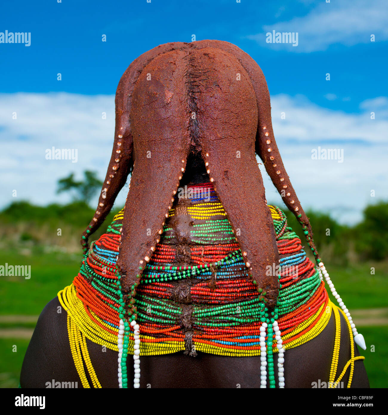 Mwila Woman With A Nontombi Dreadlock, Chibia Area, Angola Stock Photo ...