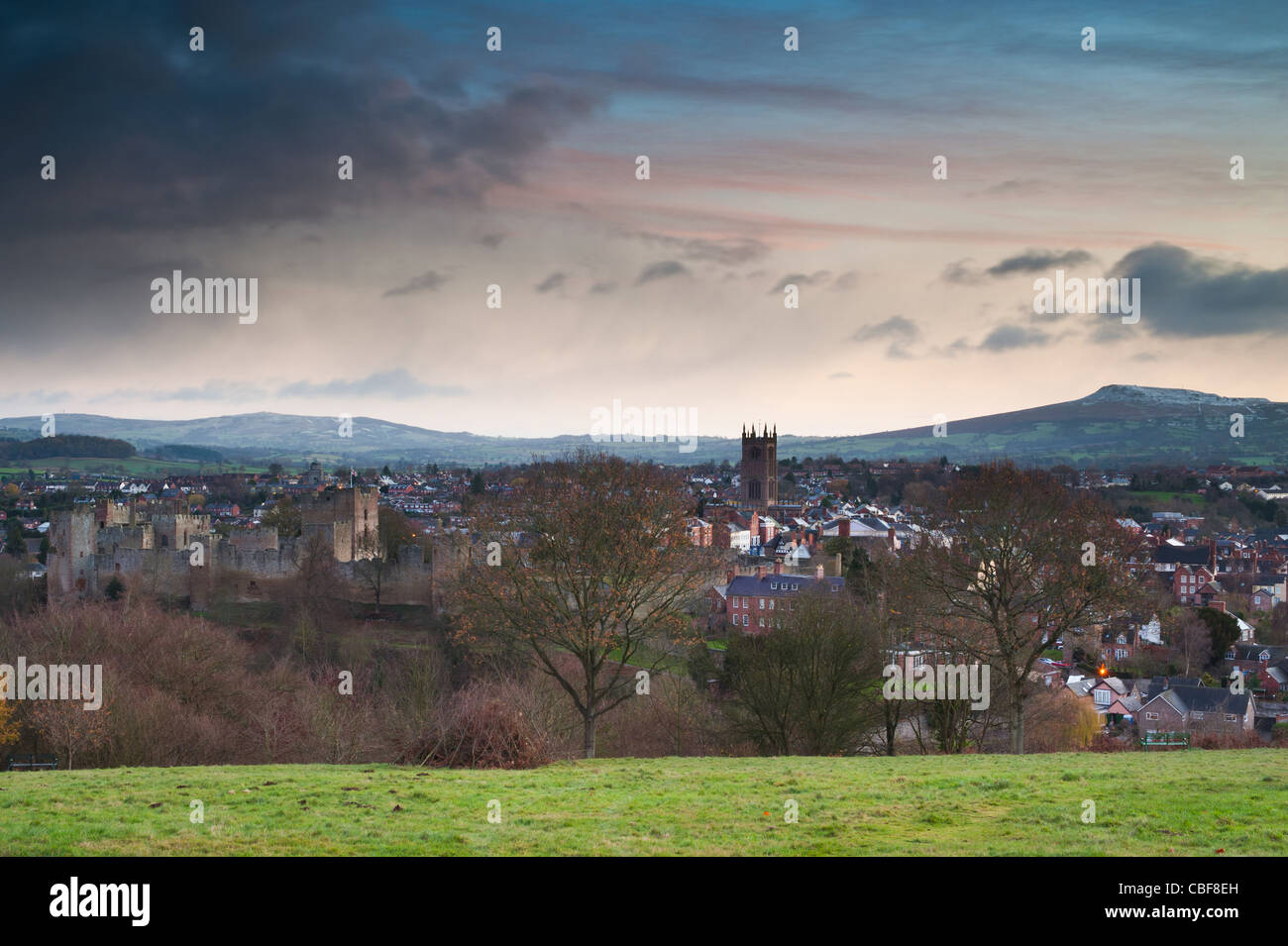 Winter Dawn, Ludlow Stock Photo - Alamy