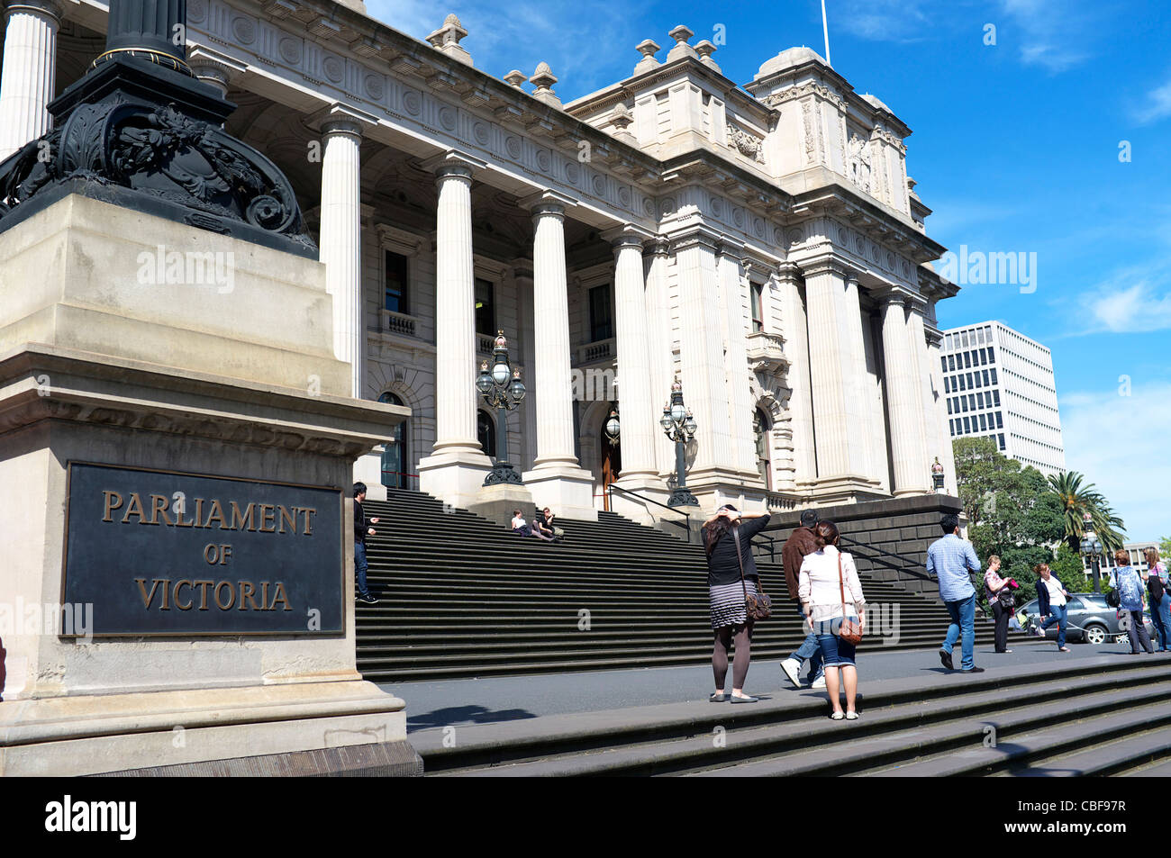 Parliament of victoria steps hi-res stock photography and images - Alamy