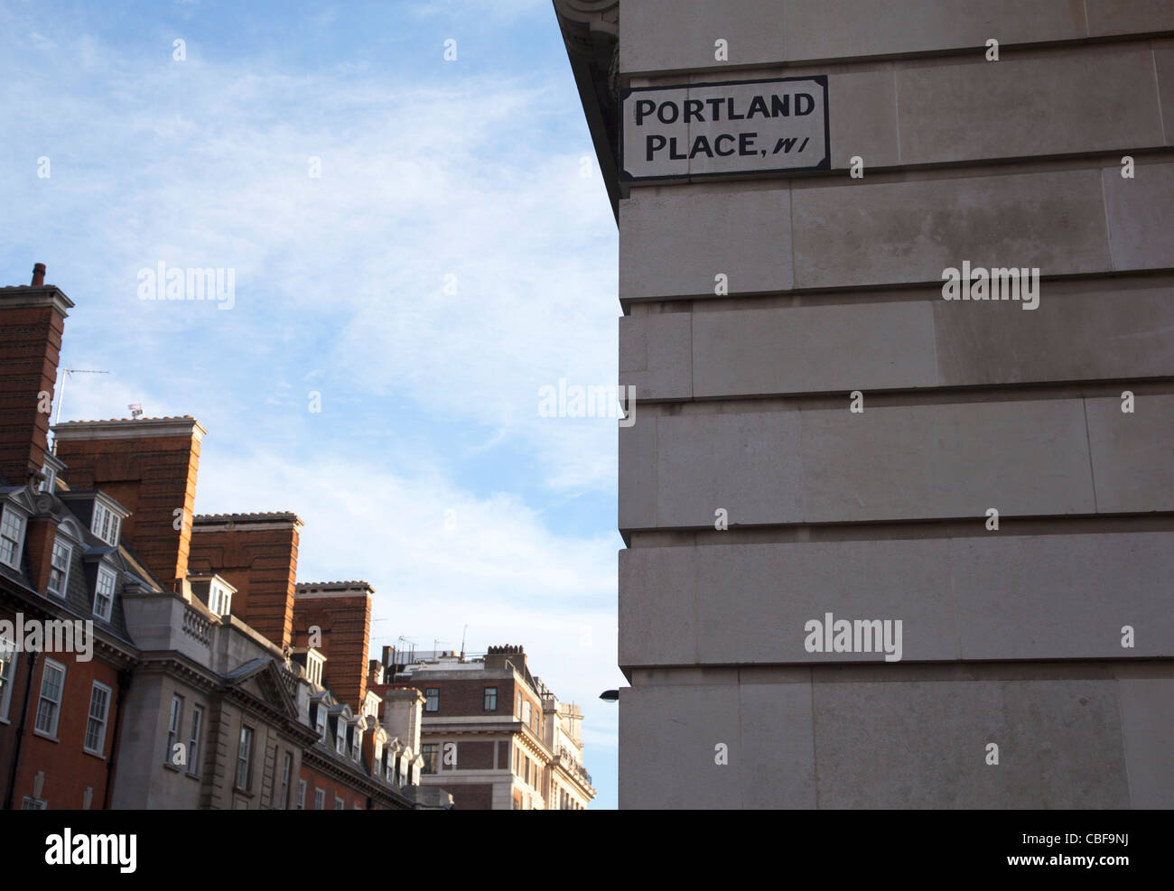 Portland Place Sign Stock Photo - Alamy