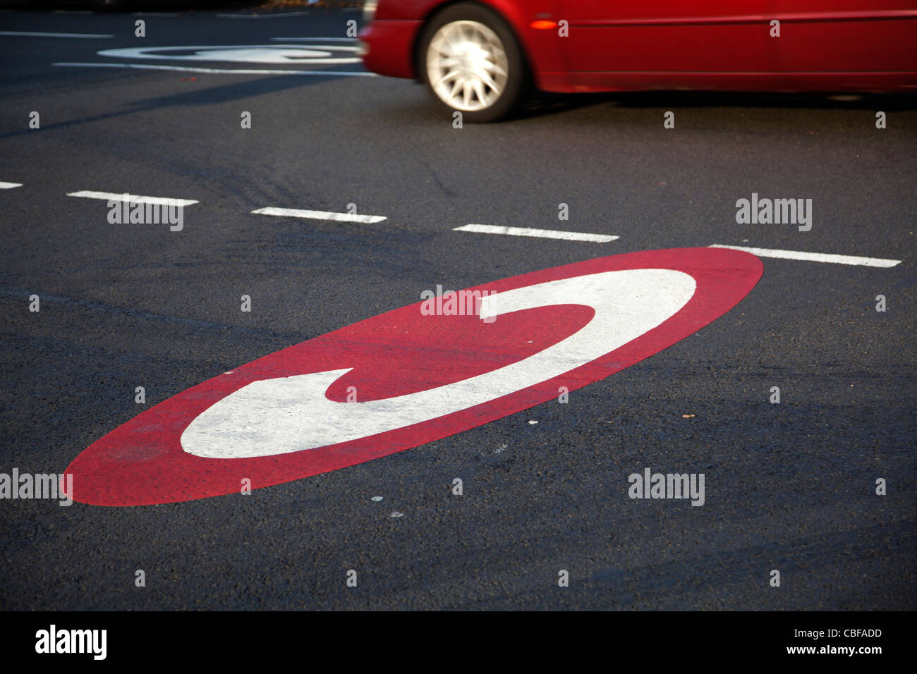 Congestion Charge Zone symbol in Westminster - London UK Stock Photo ...