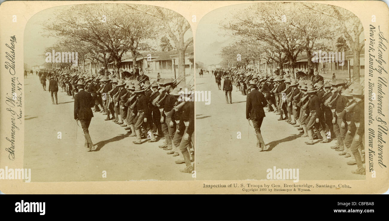 Inspection of the U.S. Troops by General Breckinridge, Santiago, Cuba ...